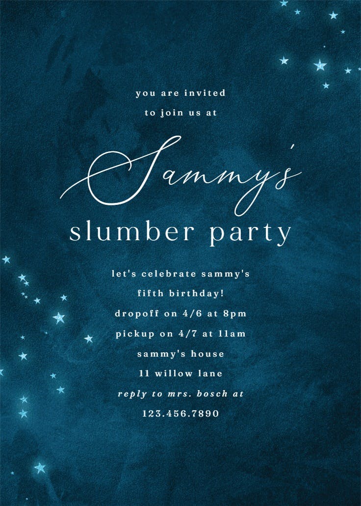 Sleepover Party Invitation Templates Free Greetings Island